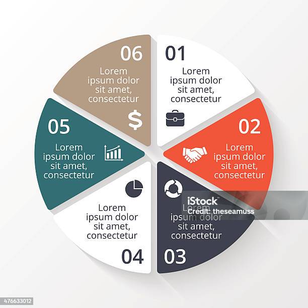 Infografis Lingkaran Vektor Templat Untuk Diagram Siklus Grafik
