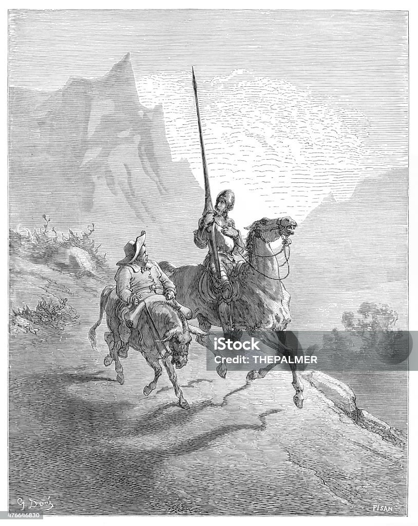 Don Quixote 음각 귀스타브 도레에 대한 스톡 벡터 아트 및 기타 이미지 귀스타브 도레 Sancho Panza