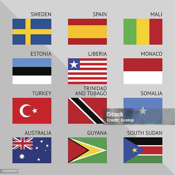 Flags Of World Flat Set Number 09向量圖形及更多一個物體圖片 一個物體 利比里亞 剪裁圖 Istock