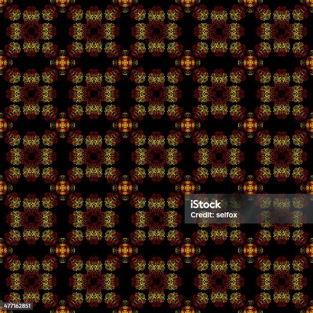 Seni Dekoratif Pola Geometris Ilustrasi Simetris Fraktal Abstrak