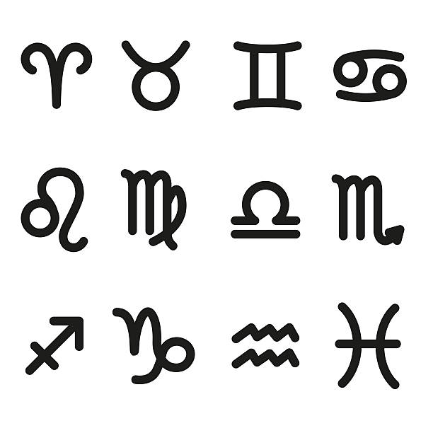 360 Taurus Set Of Simple Zodiac Icons For Horoscopes Predictions Stock