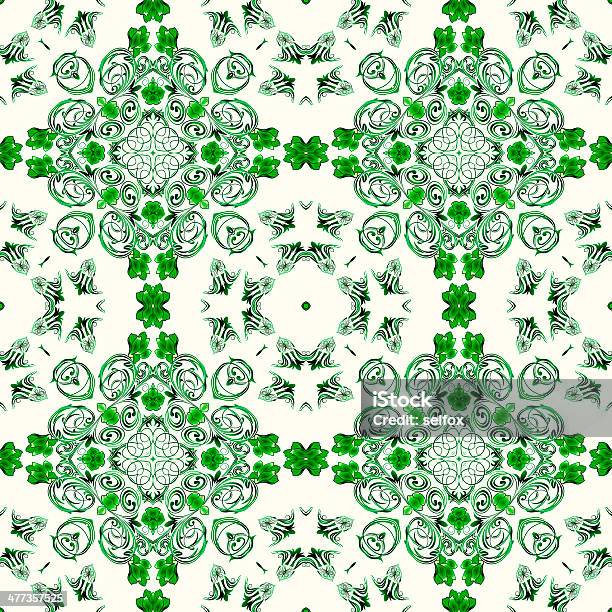 Seni Dekoratif Pola Geometris Ilustrasi Simetris Fraktal Abstrak
