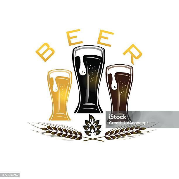 Illustration Of Glasses With Beer向量圖形及更多2015年圖片 2015年 口渴 吧 公共飲食地方