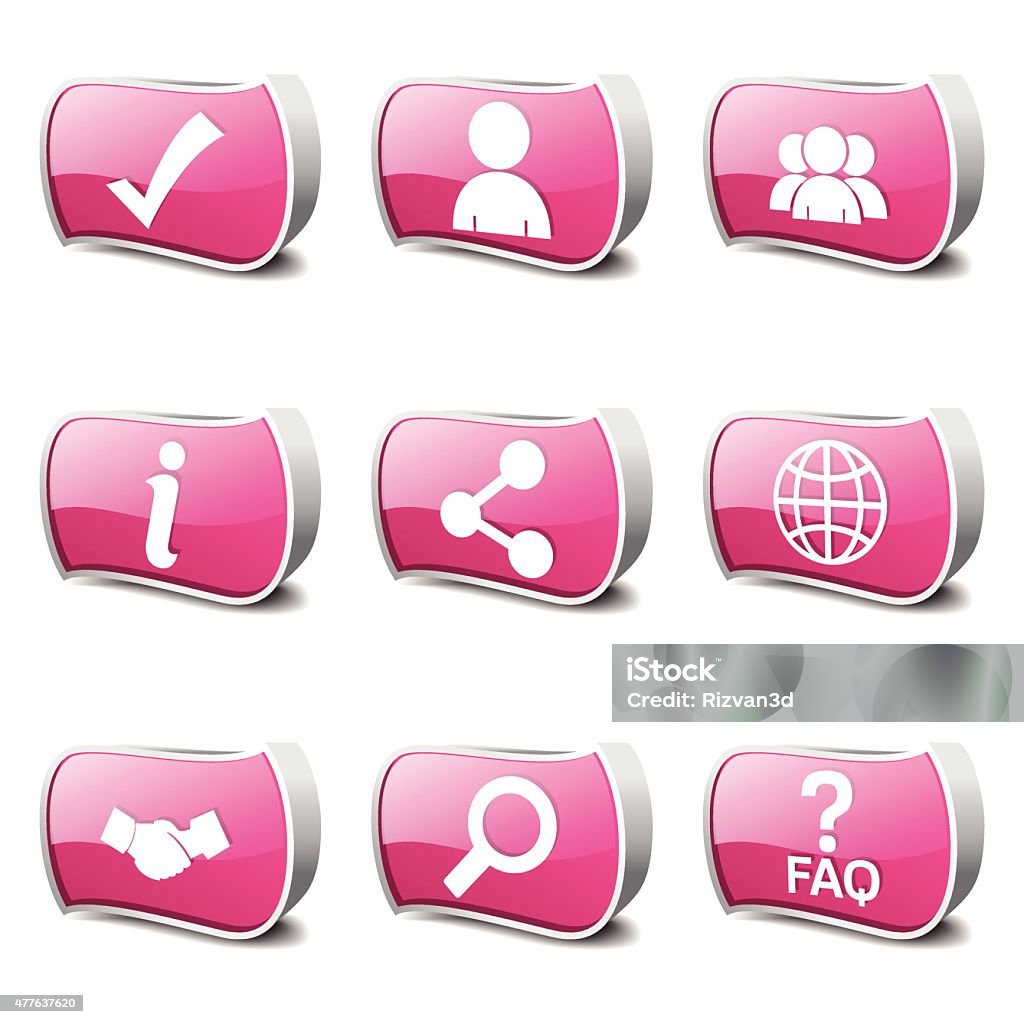 Web Internet Pink Vector Button Icon Design Set 2 Stock Illustration Download Image Now 2015