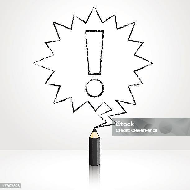 Noir Dessin Au Crayon Point Dexclamation Dans La Bulle De Dialogue