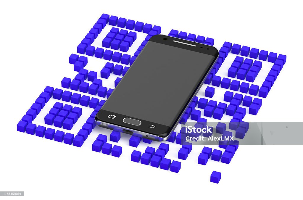 Qr 코드 표시 및 스마트폰 2015년에 대한 스톡 사진 및 기타 이미지 2015년 3차원 형태 Qr코드 Istock