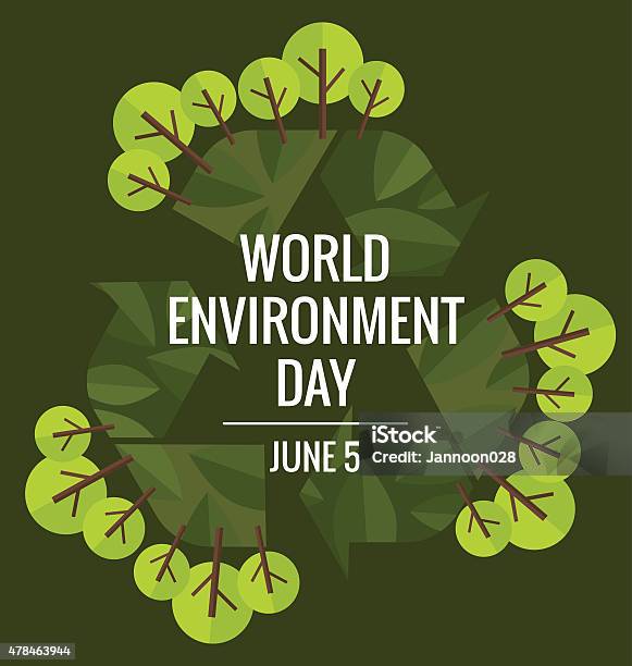 Journée Mondiale De Lenvironnement Avec Larbre Concept De Fond Vecteur