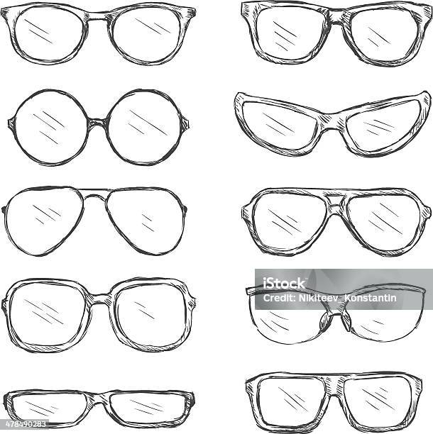 Vector Set Of Sketch Eyeglass Frames向量圖形及更多眼鏡圖片 眼鏡 太陽鏡 插圖 Istock