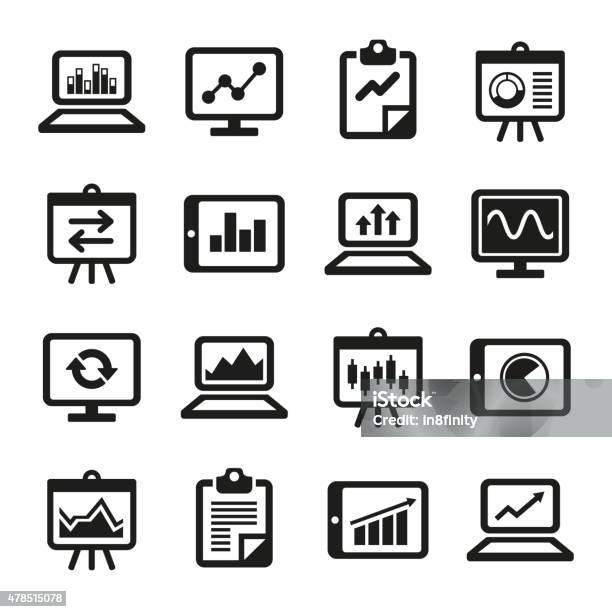 Simple Diagram And Graphs Icons Set Vector向量圖形及更多2015年圖片 2015年 互聯網