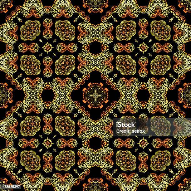 Seni Dekoratif Pola Geometris Ilustrasi Simetris Fraktal Abstrak