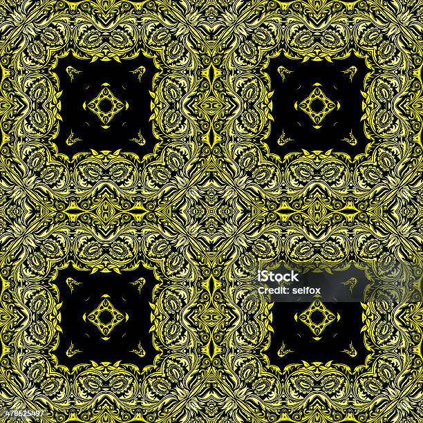 Seni Dekoratif Pola Geometris Ilustrasi Simetris Fraktal Abstrak