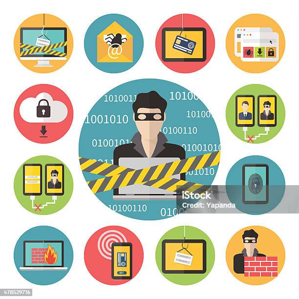Internet Web Security向量圖形及更多圖示圖片 圖示 白領罪 威脅 Istock