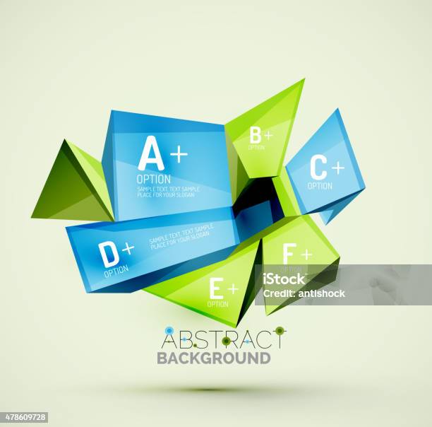 Geometric Shapes With Sample Text Abstract Template向量圖形及更多2015年圖片 Istock