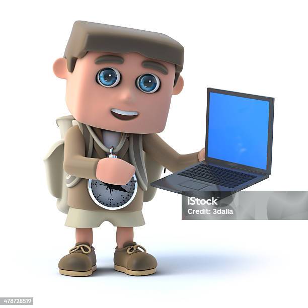 3 D 없어도 및 랩탑형 3차원 형태에 대한 스톡 사진 및 기타 이미지 3차원 형태 걷기 관광객 Istock