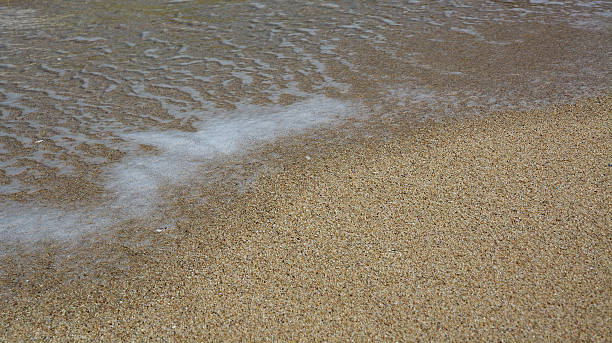 Free picture: Close-up of wet sandbar on beachfront with waves
