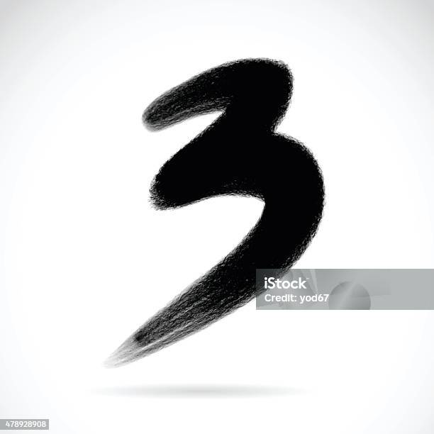 Zahlen Drei Schriftliche Mit Einem Pinsel Auf Weißem Hintergrund Stock ... Zahlen Drei Schriftliche Mit Einem Pinsel Auf Weißem Hintergrund Stock ...