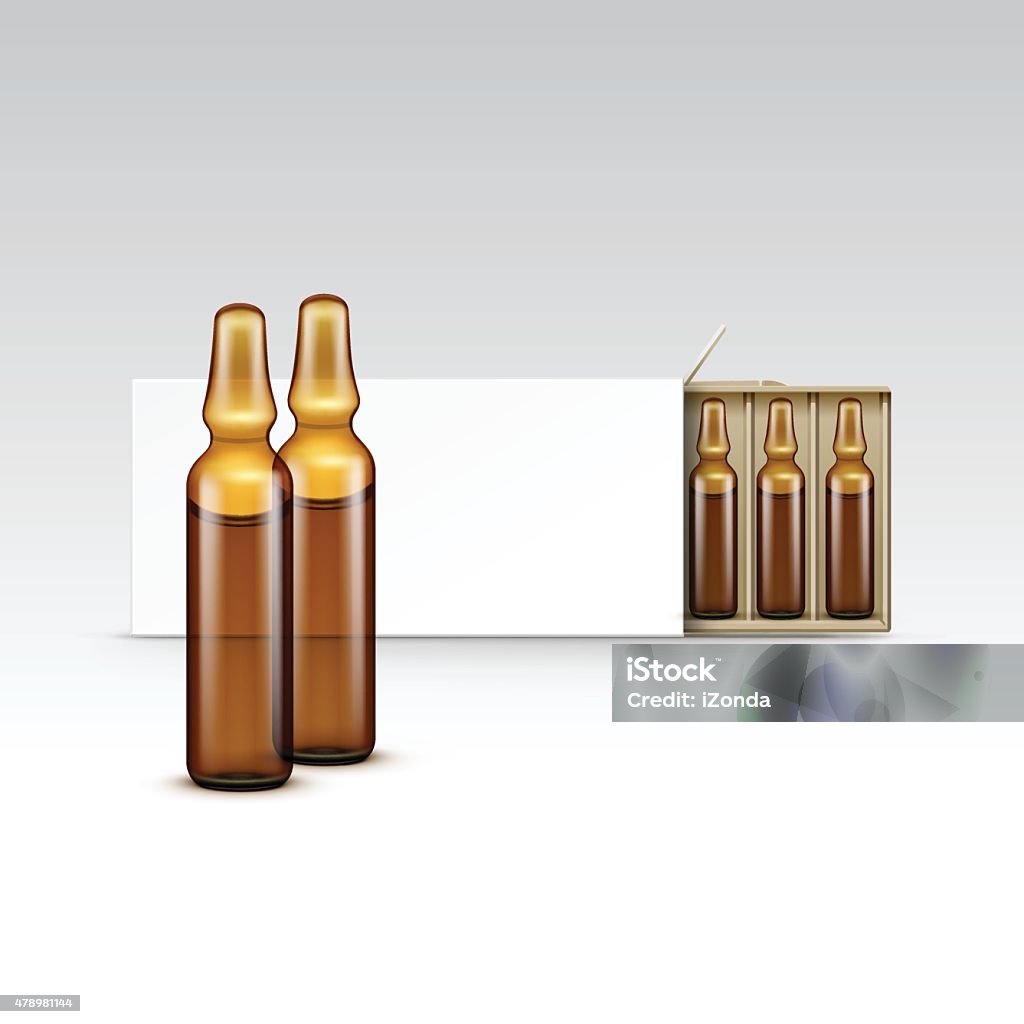 Vector Blank Packaging Box For Ampoules Isolated向量圖形及更多2015年圖片 2015年