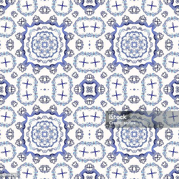 Seni Dekoratif Pola Geometris Ilustrasi Simetris Fraktal Abstrak