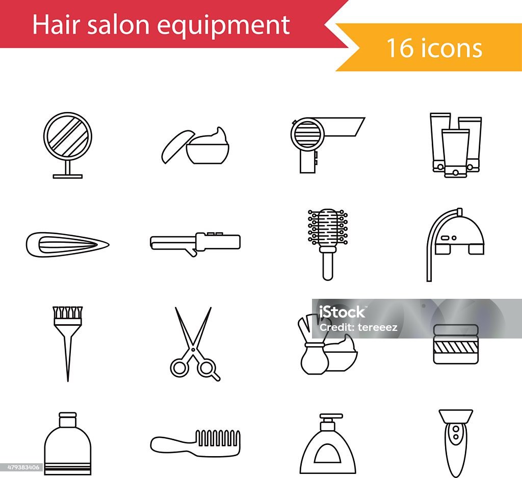 Hair Salon Thin Line Icons Stock Illustration Download Image Now
