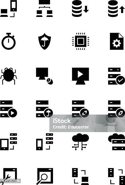 Ikon Vektor Database Dan Server 4 Ilustrasi Stok Unduh Gambar