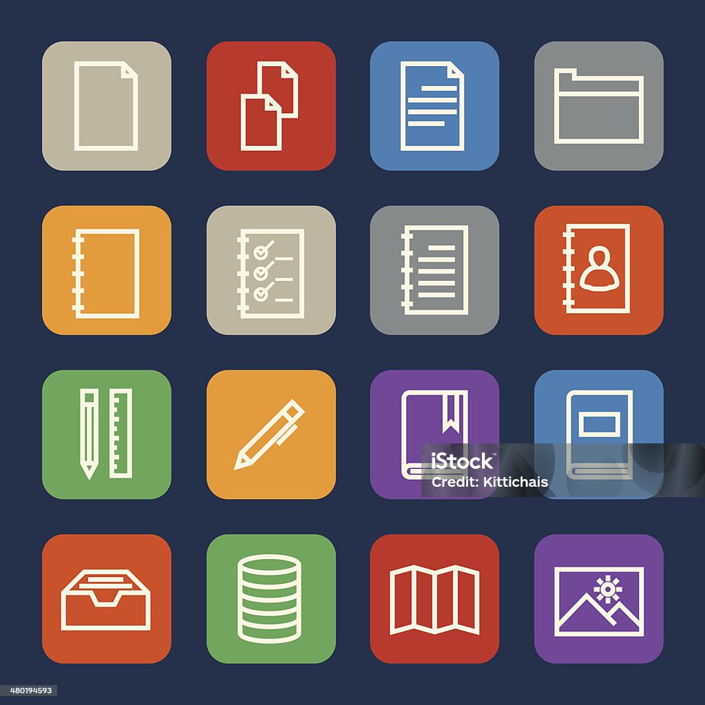 Documents Icons And Library Icon Vector Stock Illustration - Download