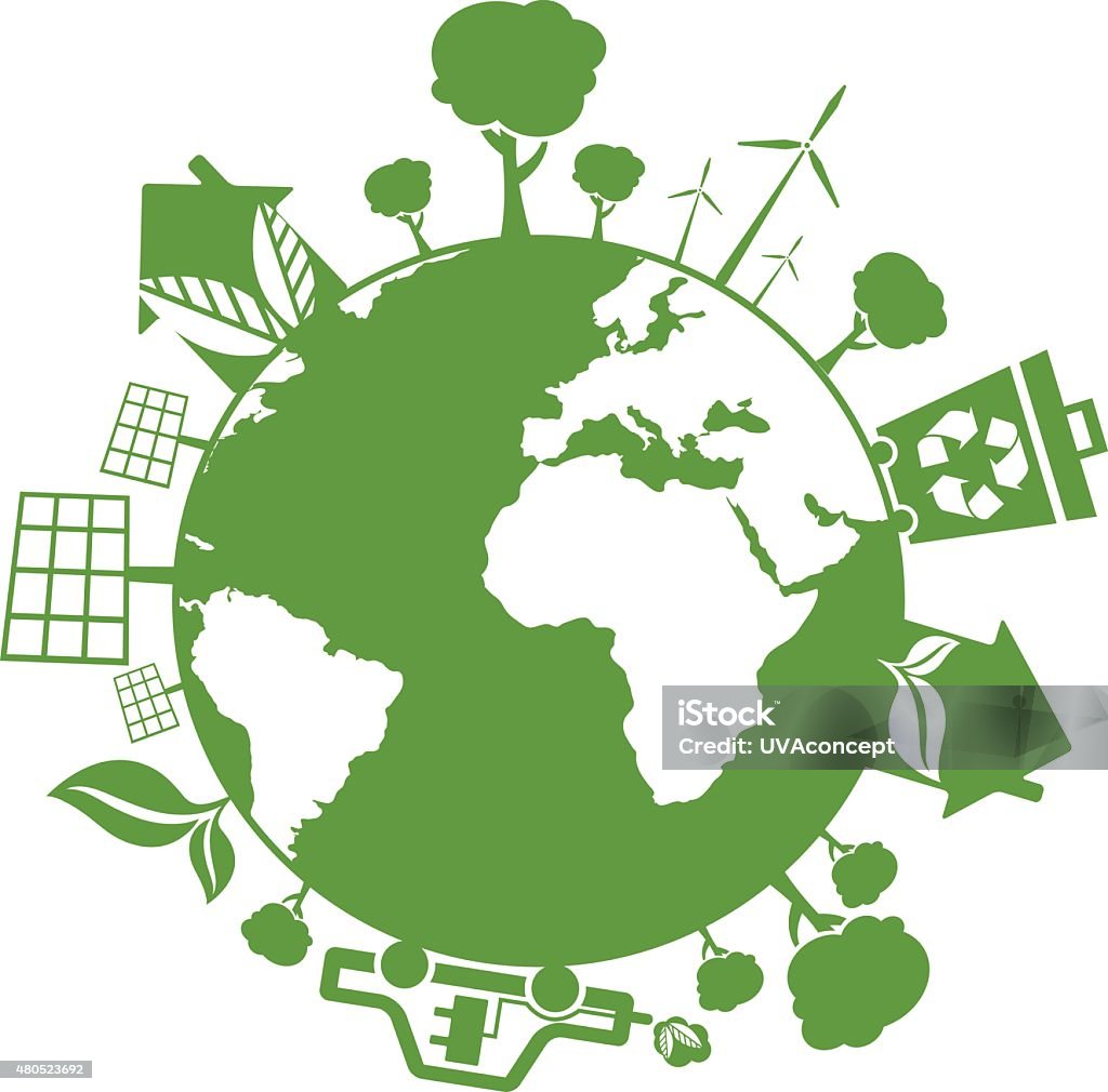 Illustration De Concept De Terre Avec Des Icônes De Lécologie