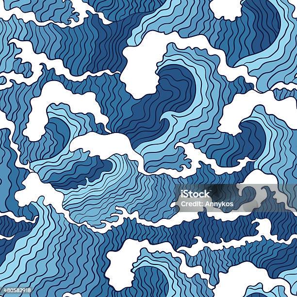 Abstract Wave Seamless Pattern向量圖形及更多波浪型圖片 波浪型 浪 日本文化 Istock