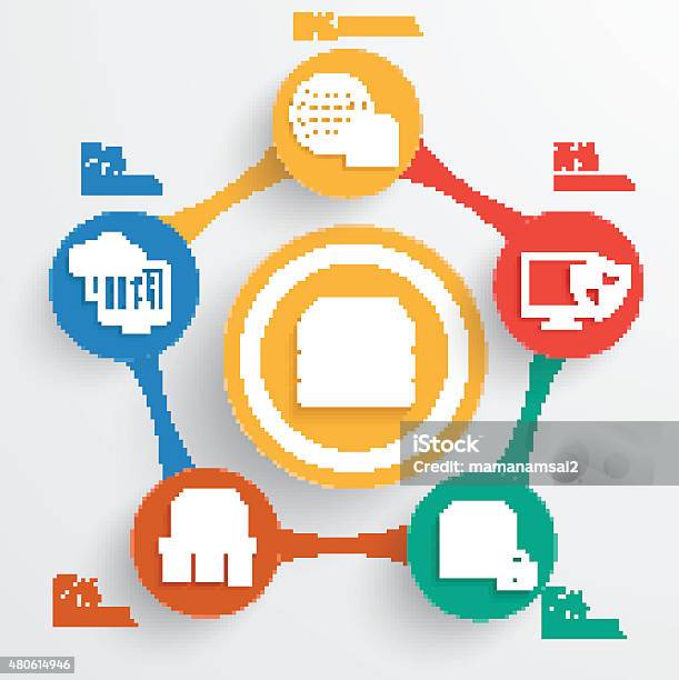Server Database Dan Desain Jaringan Grafik Info Vektor Ilustrasi Stok