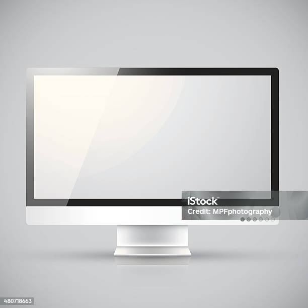 Realistic Modern Responsive Desktop Computer Vector向量圖形及更多一個物體圖片 Istock