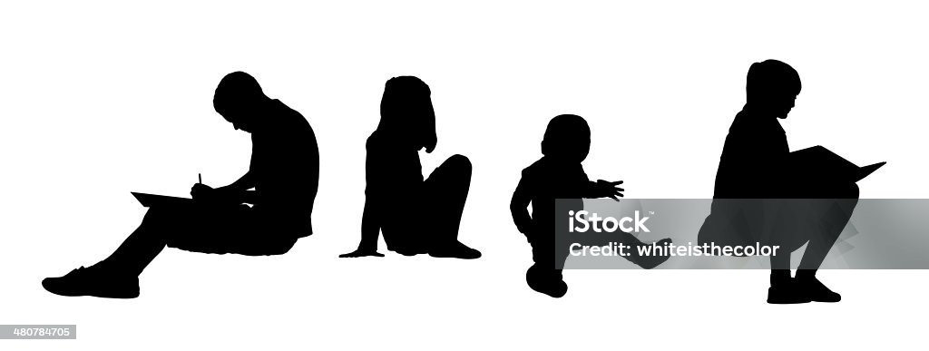 People Seated Outdoor Silhouettes Set 4向量圖形及更多一個人圖片 一個人 人 人年齡 Istock