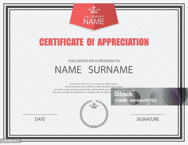 Vector Certificate Template向量圖形及更多2015年圖片 2015年 優惠券 凸版效果 Istock