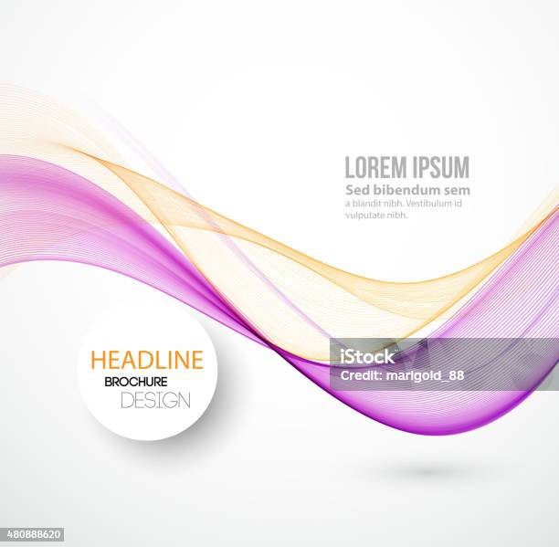 Abstract Curved Lines Background Template Brochure Design向量圖形及更多2015年圖片