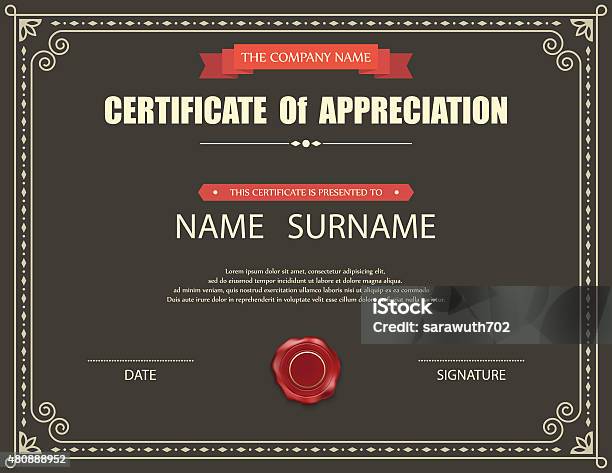Vector Certificate Template向量圖形及更多2015年圖片 2015年 凸版效果 商務 Istock