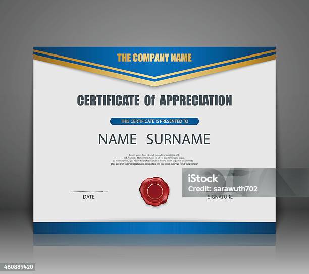 Vector Certificate Template向量圖形及更多2015年圖片 2015年 優惠券 凸版效果 Istock
