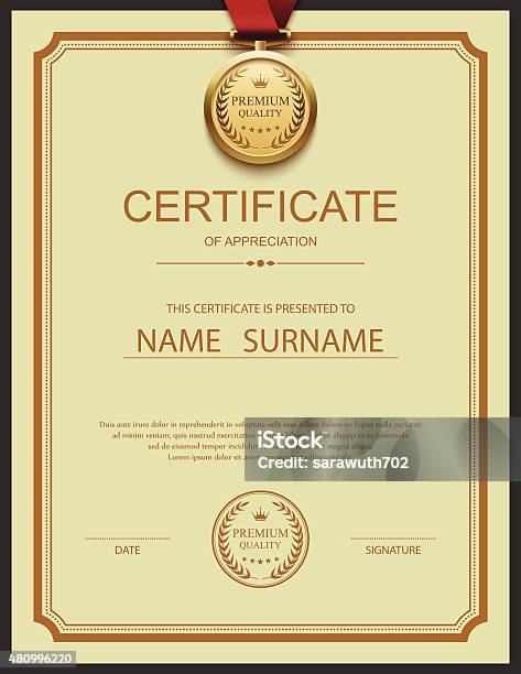 Vector Certificate Template向量圖形及更多2015年圖片 2015年 優惠券 商務 Istock