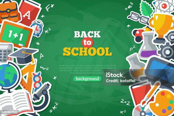 Back To School 배너입니다 평편 아이콘 세트 신학기에 대한 스톡 벡터 아트 및 기타 이미지 신학기 2015년