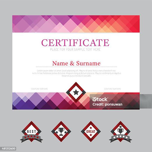 Certificate Template Layout Background Frame Design Vector Mode向量圖形及更多