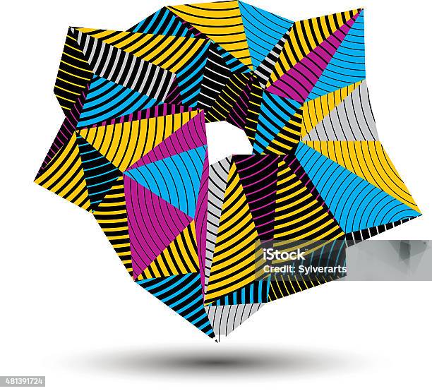 Ilustración De Asimétrico Vector Abstracto Colorido Stripy Object
