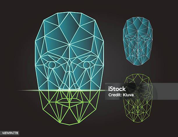 Face Recognition And Scanning Biometric Security System Vector