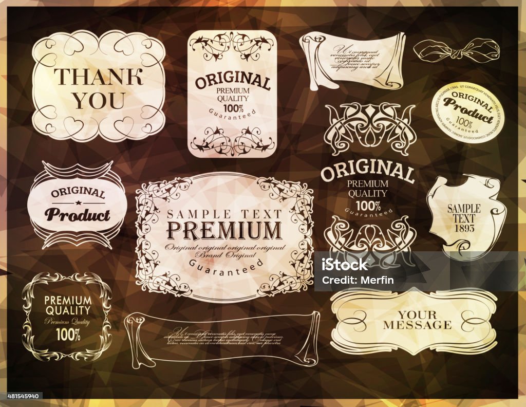 Calligraphic 관상용 디자인 요소를 라벨에 대한 스톡 벡터 아트 및 기타 이미지 라벨 메뉴판 문장 Istock