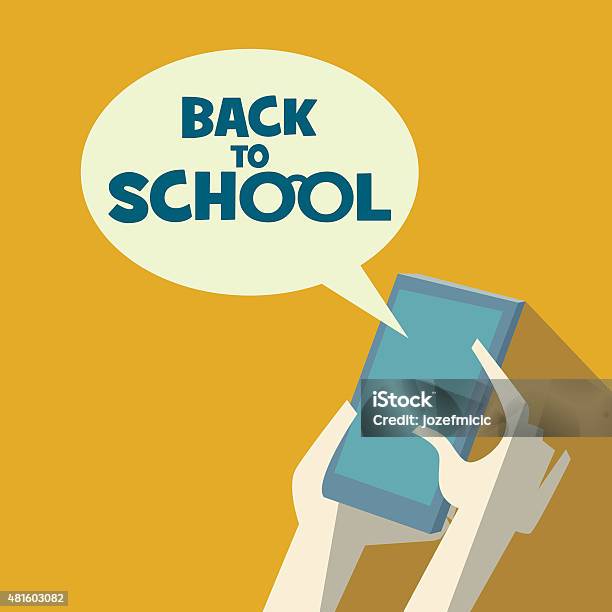 Back To School 배경기술 현대적인 기술을 평편 디자인식 온라인 알아보기 2015년에 대한 스톡 벡터 아트 및 기타