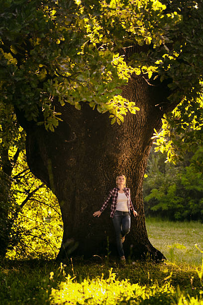 Free Stock Photo of woman Outside Hiding Under a Tree | Download Free ...