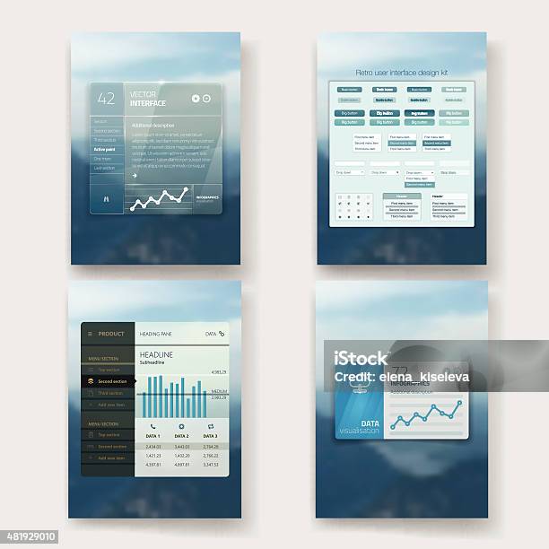 Modern User Interface Screen Template For Mobile Smart Phone Or向量圖形及更多
