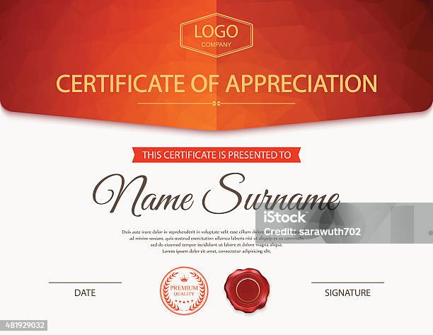 Vector Certificate Template向量圖形及更多2015年圖片 2015年 優惠券 凸版效果 Istock