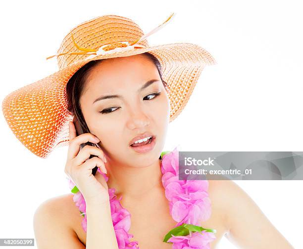 Gadis Asia Yang Menarik Saat Liburan Latar Belakang Putih Terisolasi