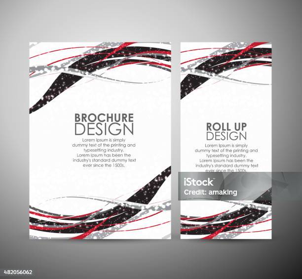 Garis Abstrak Vektor Brosur Desain Bisnis Template Atau Roll Up