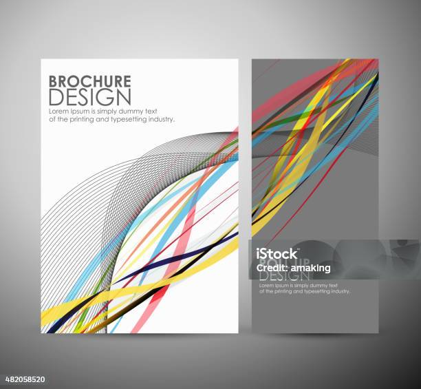 Garis Abstrak Vektor Brosur Desain Bisnis Template Atau Roll Up