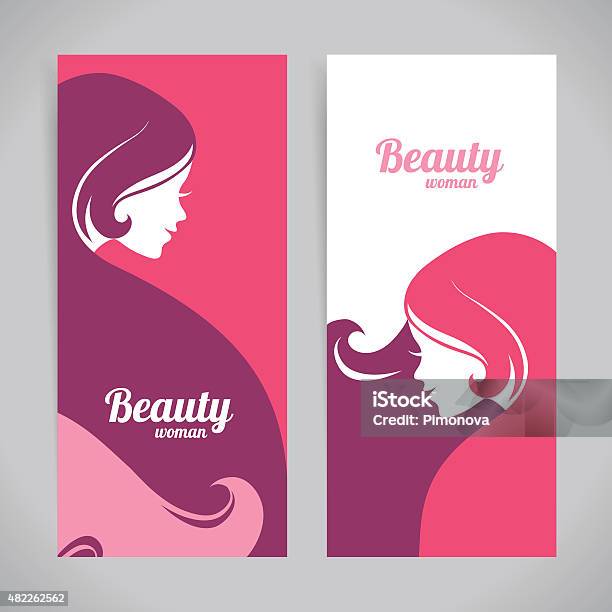 Spanduk Dengan Siluet Wanita Cantik Yang Bergaya Desain Templat