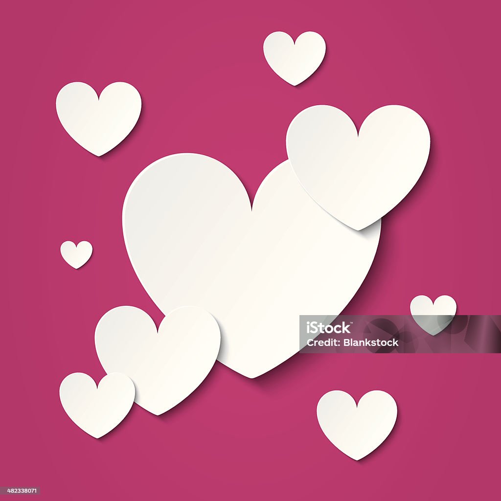 Ilustración De Papel De Corazones De San Valentín Tarjeta Rosa Y Más