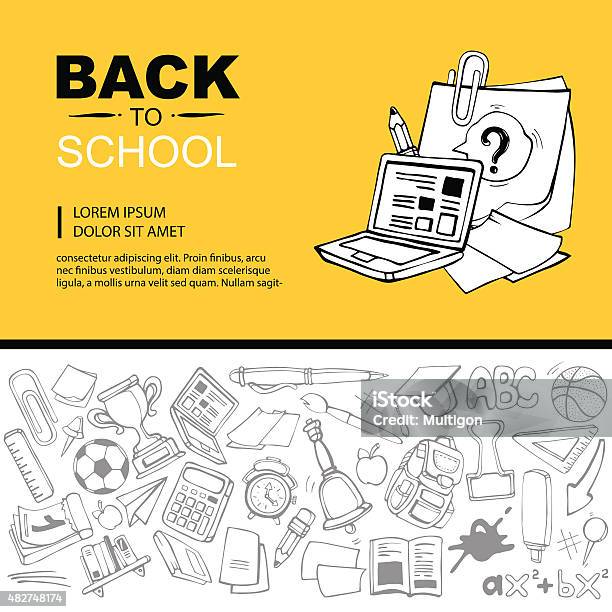 Back To School 컨셉입니다 2015년에 대한 스톡 벡터 아트 및 기타 이미지 2015년 계산기 교사 교육 관련